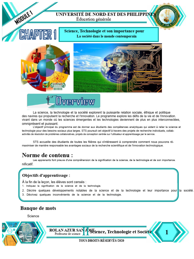 Importance de la Science et Technologie | PDF | Science | Connaissances