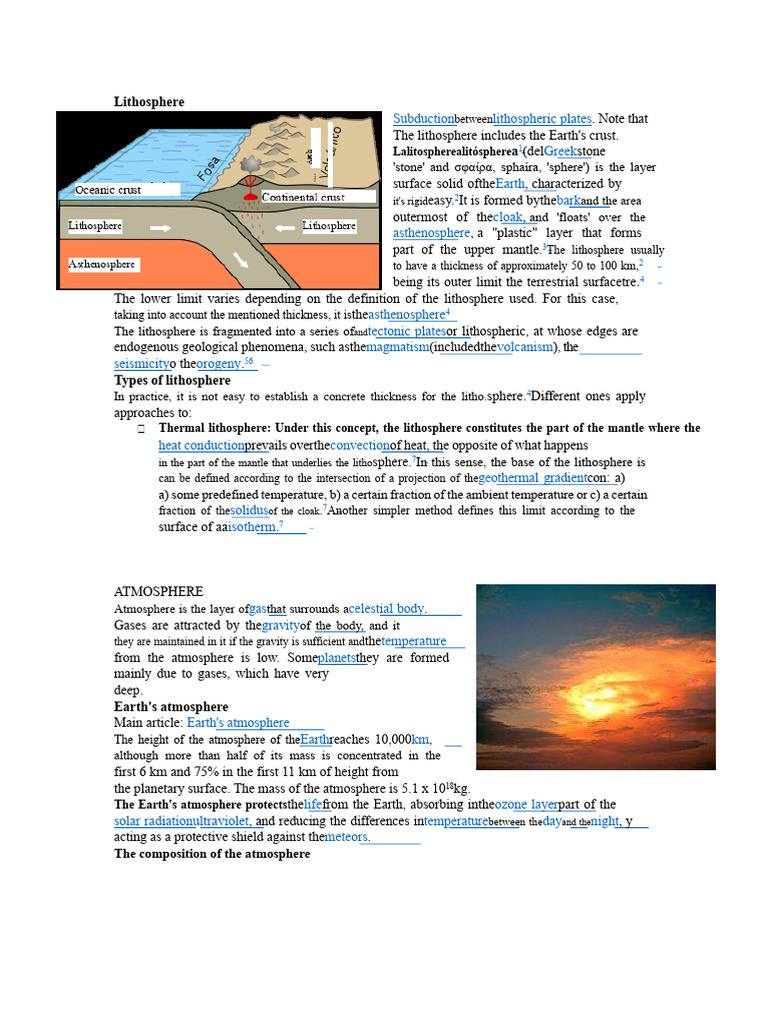 Lithosphere, Atmosphere, Hydrosphere, Biosphere, Knowledge | PDF ...