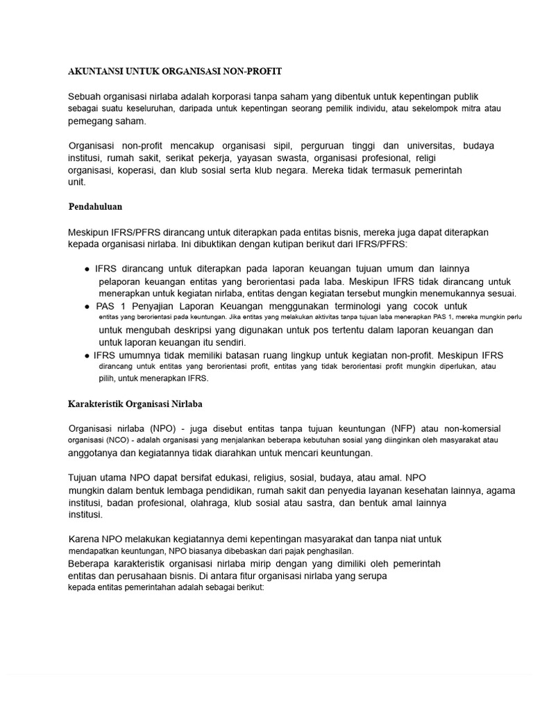 Handout 1 - Organisasi Nirlaba - Revisi - Docx - Google Dokumen | PDF