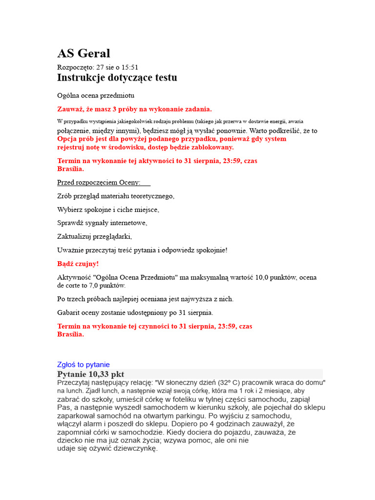 AS GERAL Prevention Against Machine and Equipment Risks Note 10 Test 5 ...