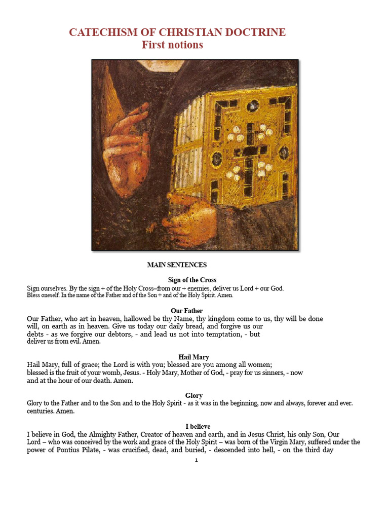 Catechism of Christian Doctrine (Basic Notions) | PDF | Confession ...