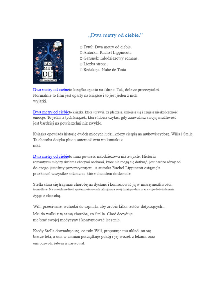 Dwa Metry Od Ciebie | PDF