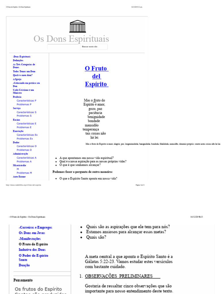 - O Fruto do Espírito - Os Dons Espirituais | PDF | Presente espiritual | Deus