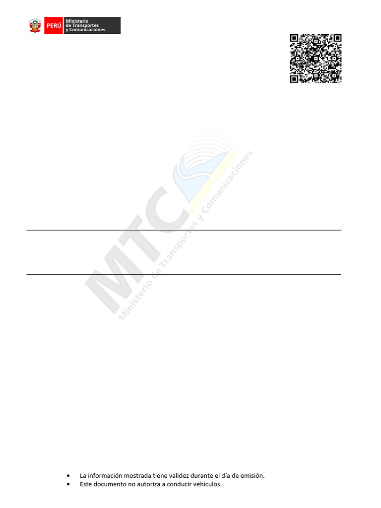 Record de Conductor MTC 2025 | PDF