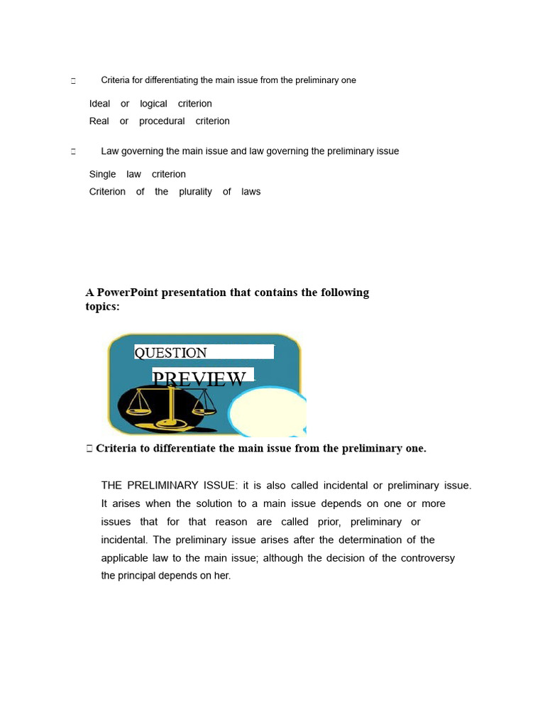 Differentiating Main and Preliminary Issues | PDF | International Law ...