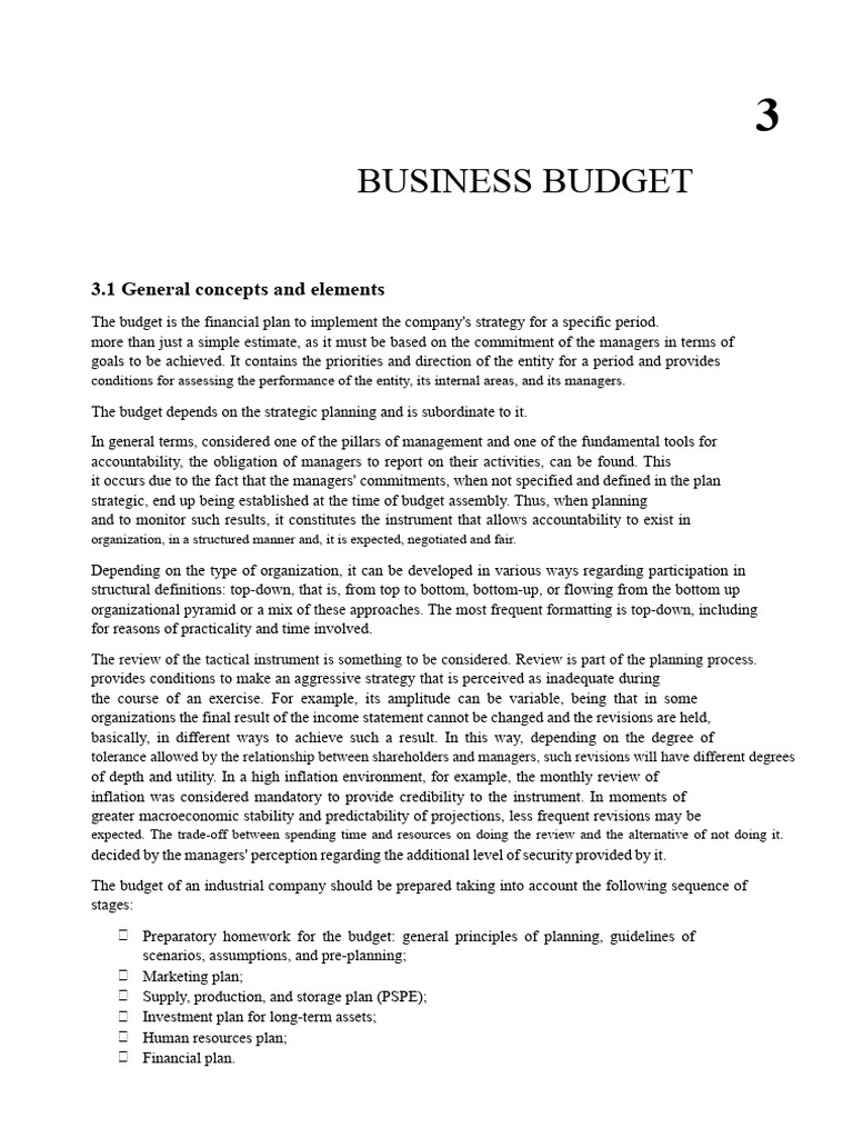 3 Business Budget | PDF | Strategic Planning | Budget