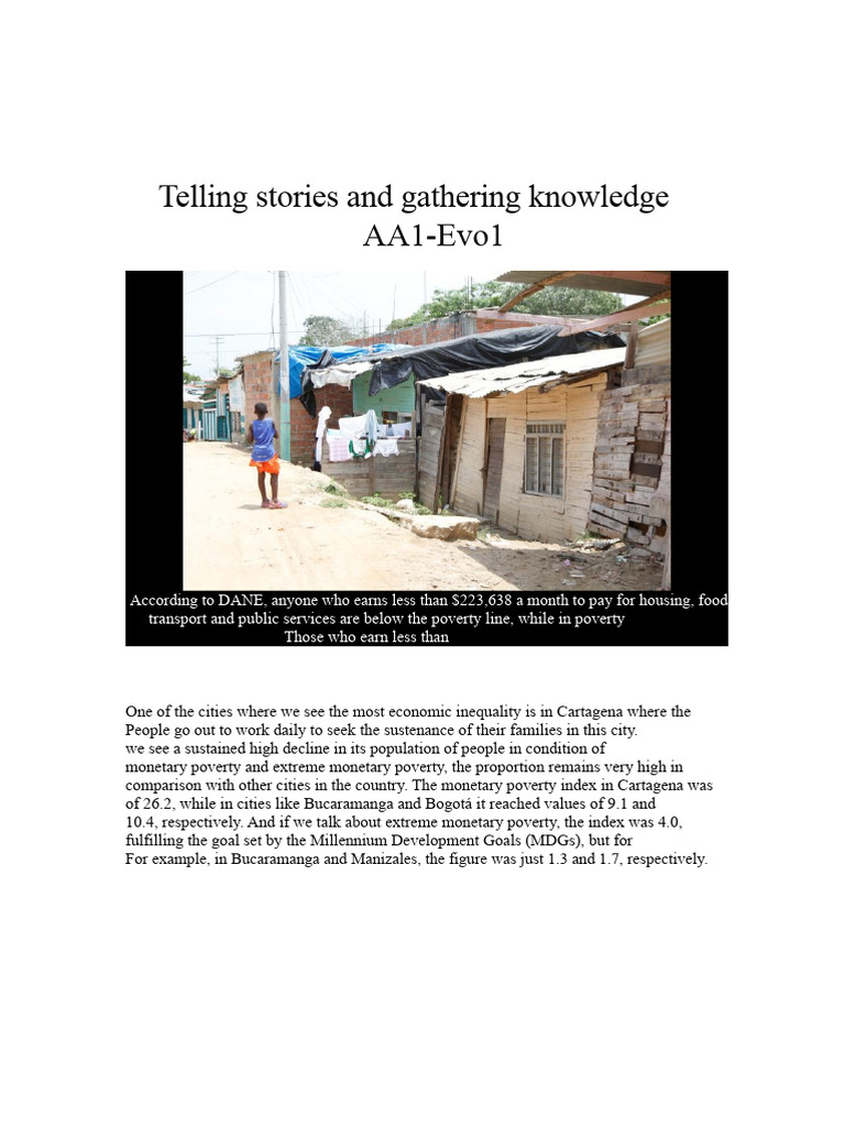 Telling stories and collecting knowledge AA1 | PDF | Poverty | Poverty ...