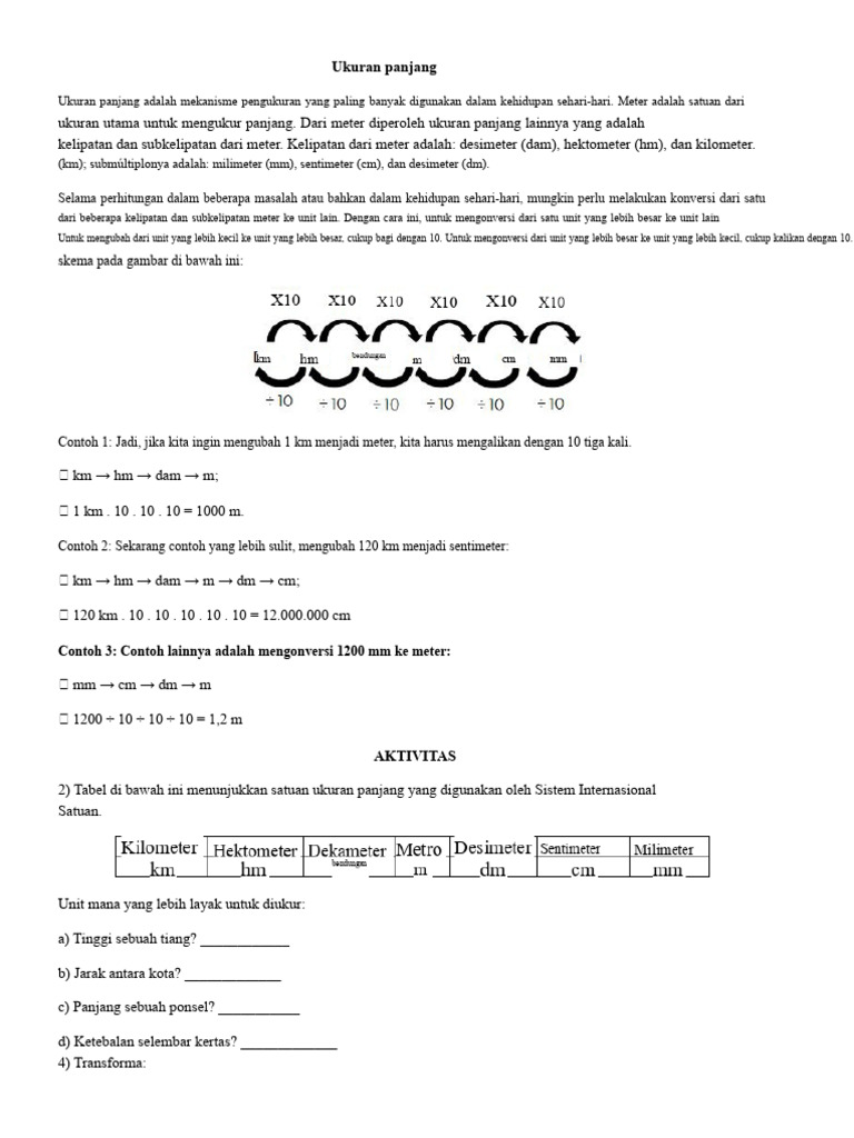 Panduan Ukuran Panjang dan Konversi | PDF
