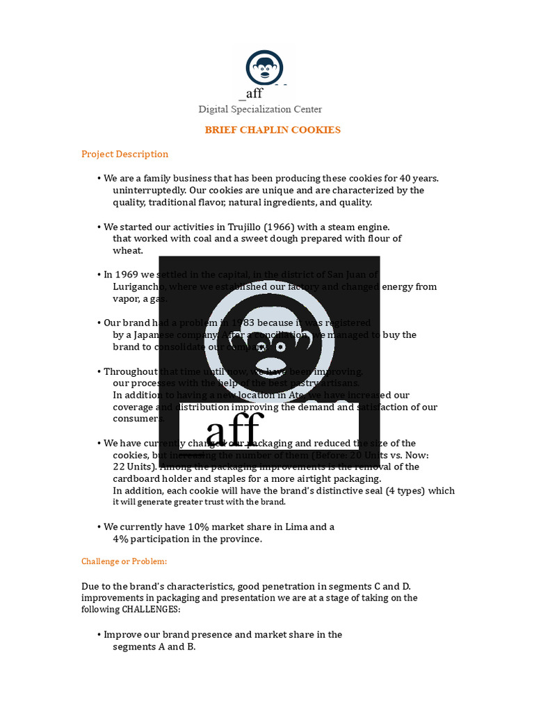 Brief Model - Chaplin Cookies | PDF | Brand | Foods