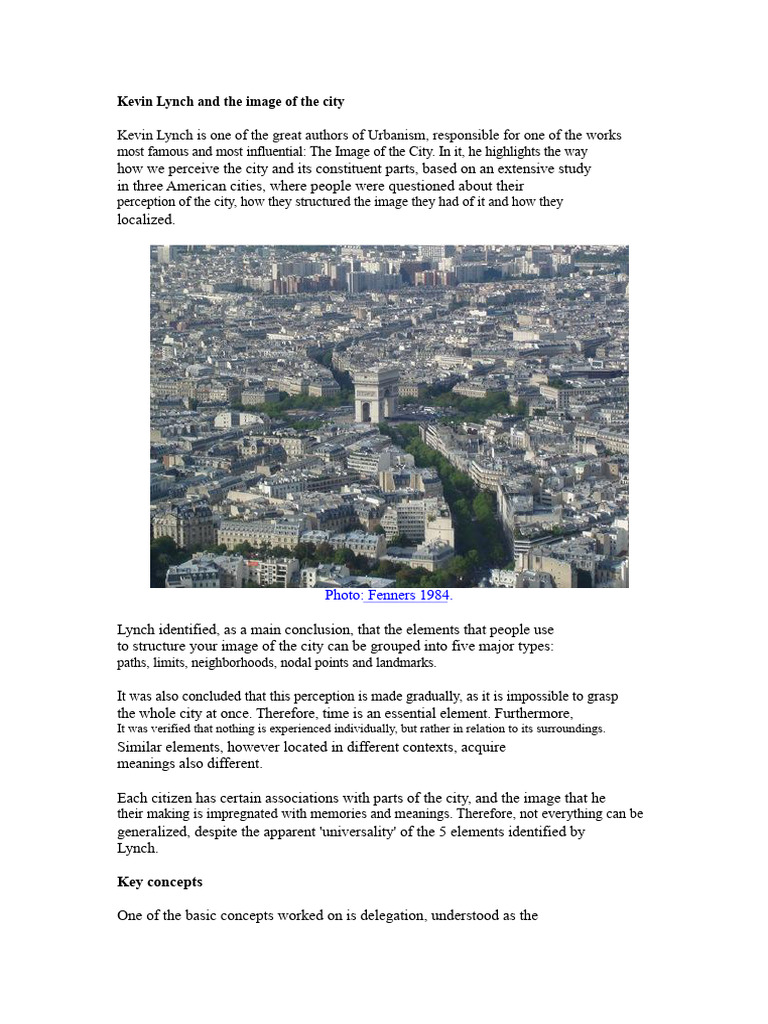 Kevin Lynch and the Image of the City | PDF | Perception | Concept