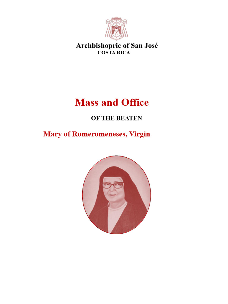 Mass for Blessed María Romero Meneses | PDF | Mary, Mother Of Jesus ...