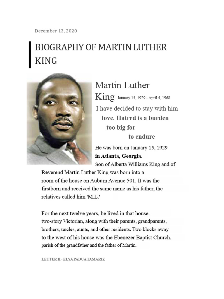 Martin Luther King Jr.: A Biography | PDF | Martin Luther King Jr ...