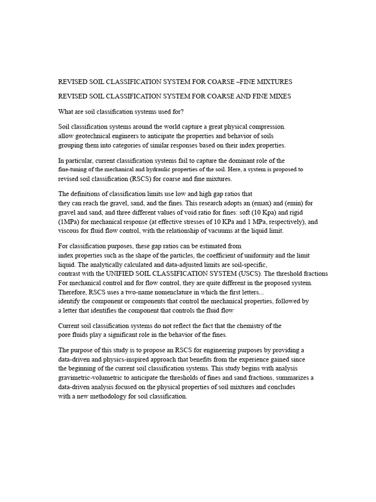 Revised Soil Classification for Mixtures | PDF | Porosity | Applied And ...