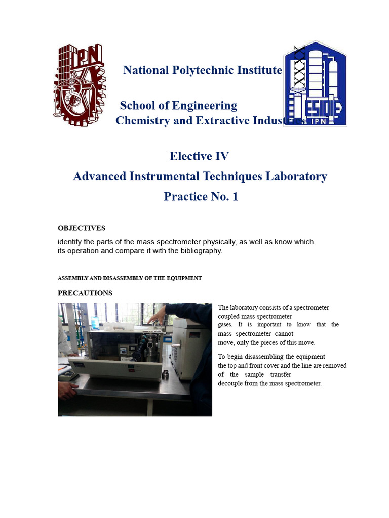 Practice 1 Advanced Instrumental Techniques Laboratory ESIQIE | PDF ...