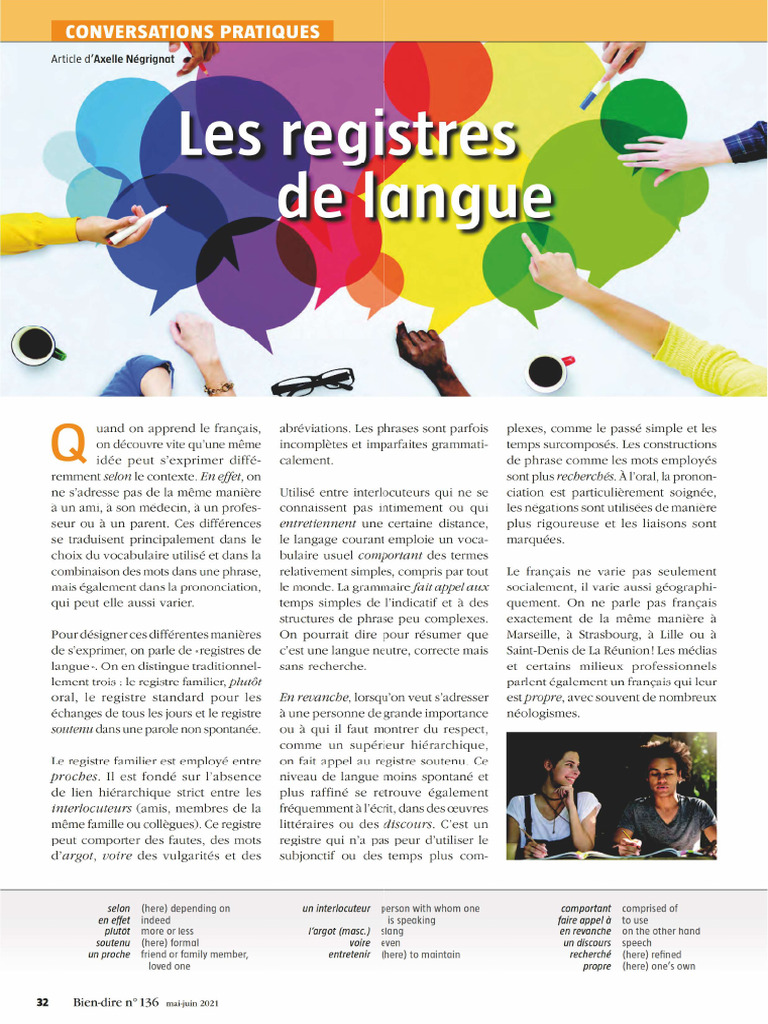 BD136 Les Registres de Langue | PDF