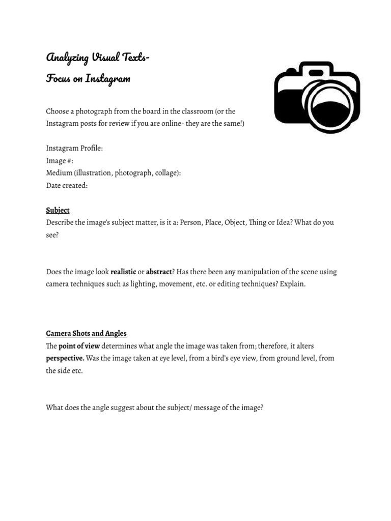 Analyzing Instagram Visuals | PDF | Image | Composition (Visual Arts)