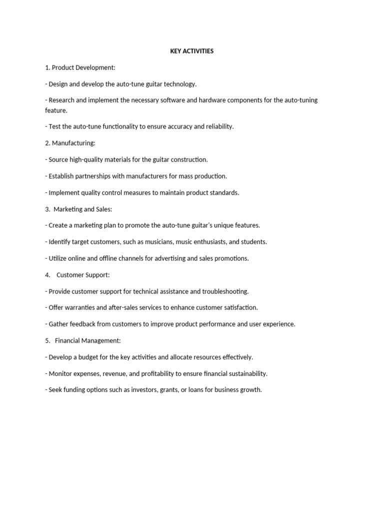 Key Activities and Ky Resources-WPS Office | PDF