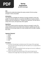 Spring Balance Experiment Setup Guide | PDF