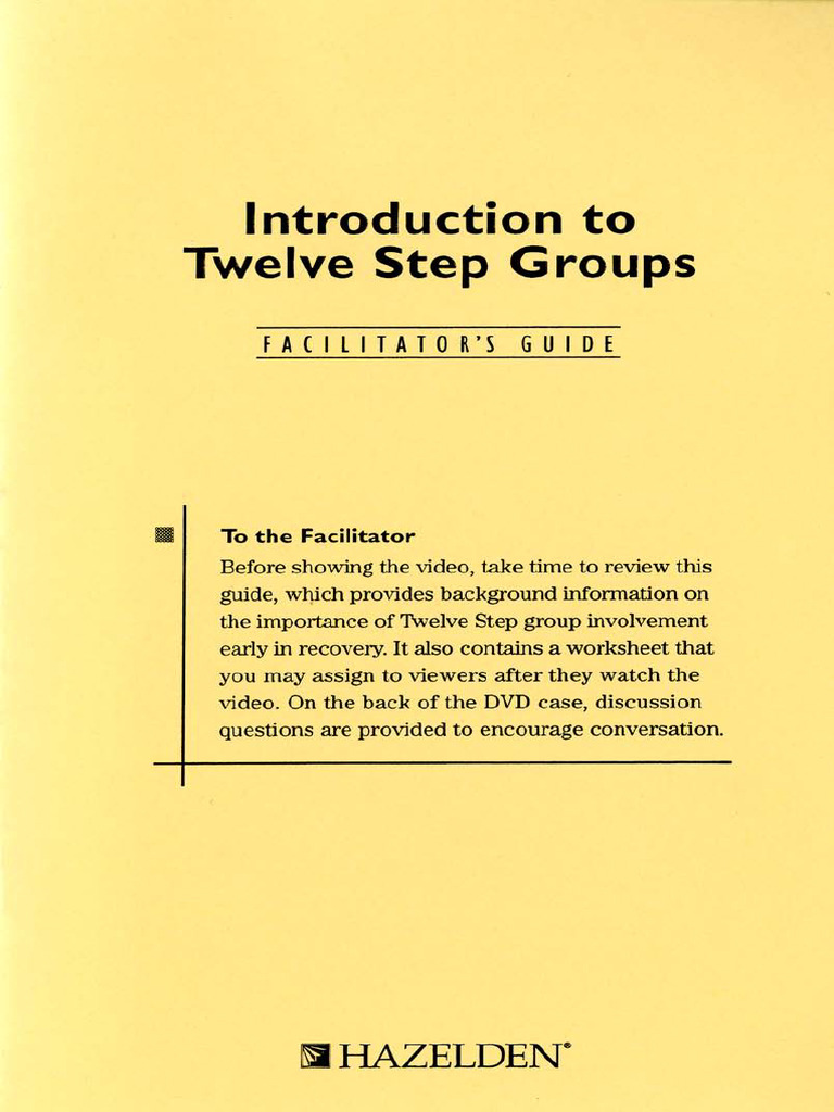 Introduction To Twelve Step Groups Pamphlet With Worksheet | PDF