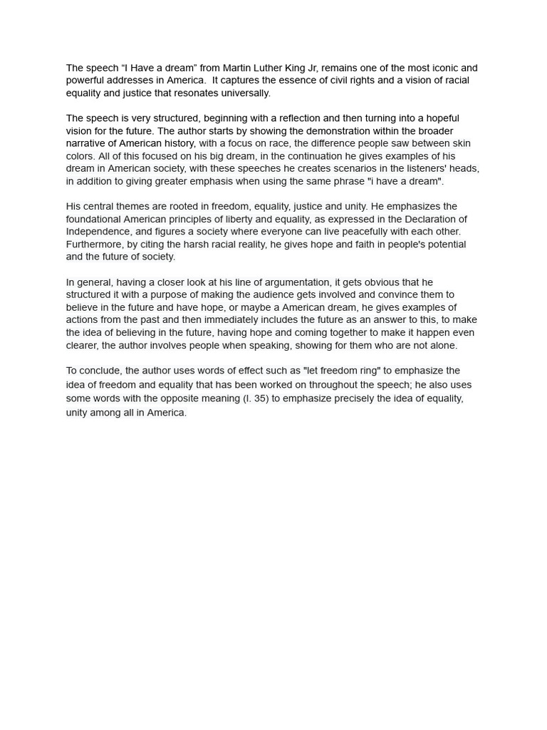 The Speech "I Have A Dream" From Martin Luther King JR, Remains One of ...