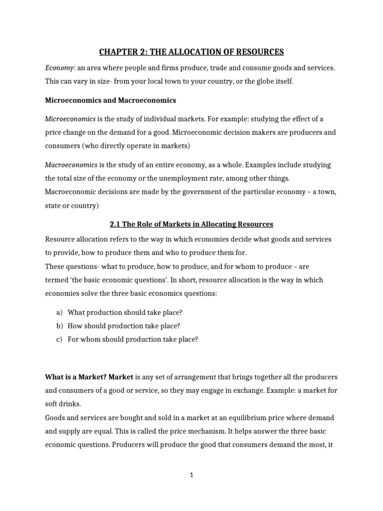 Resource Allocation in Economics Explained | PDF | Demand | Price ...