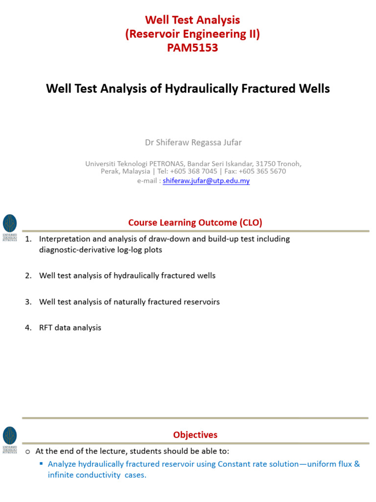 Well Test Analysis for Fractured Wells | PDF | Petroleum Reservoir ...