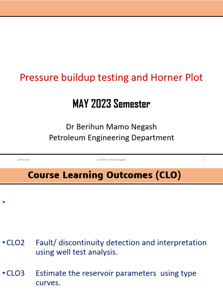 Pressure Buildup and Horner Plot | PDF