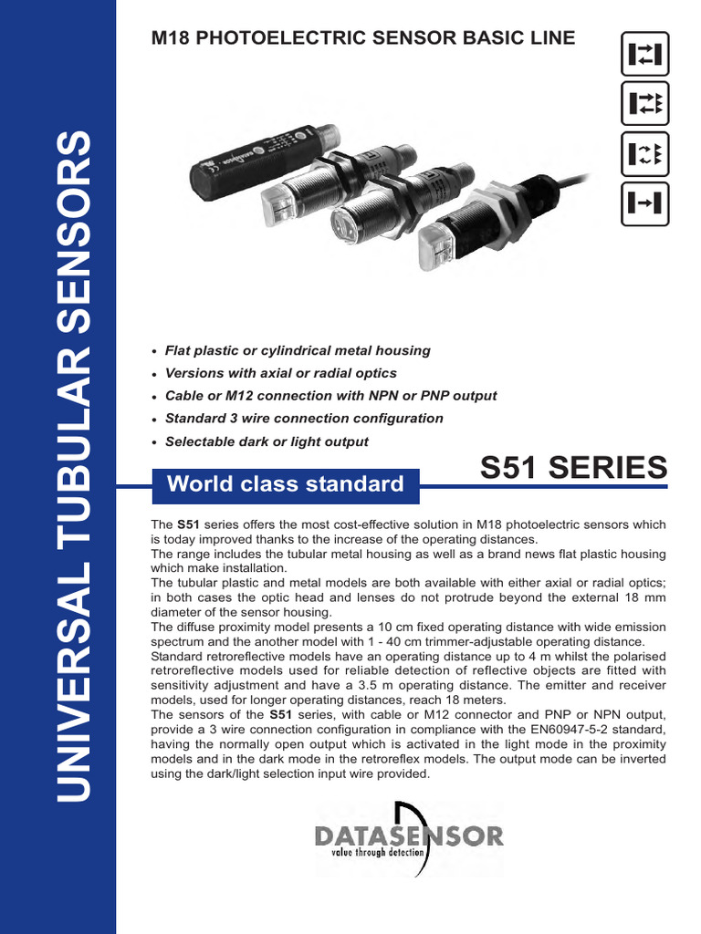 s51 Pa 5 b01 PK Datasensor | PDF | Bipolar Junction Transistor | Optics
