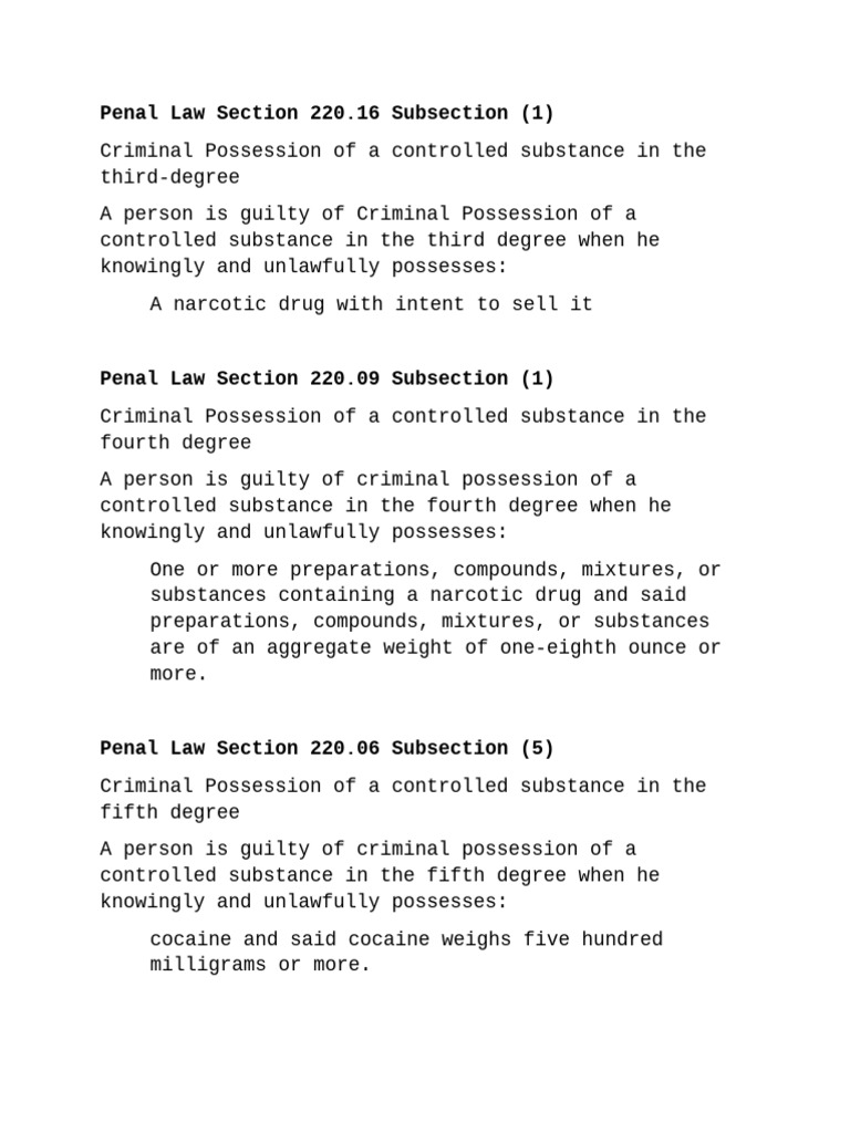 Penal Law Section | PDF