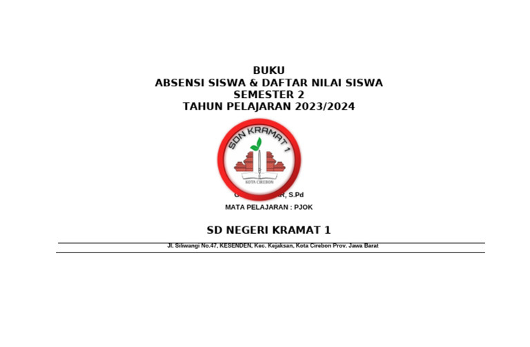 Cover Buku Absensi Siswa | PDF