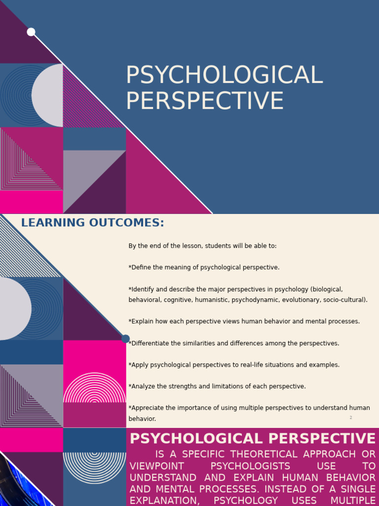 Understanding Major Psychological Perspectives | PDF