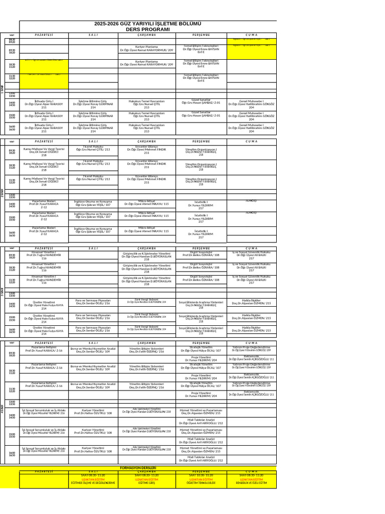 25 26 Guz Ders Programi v4 | PDF