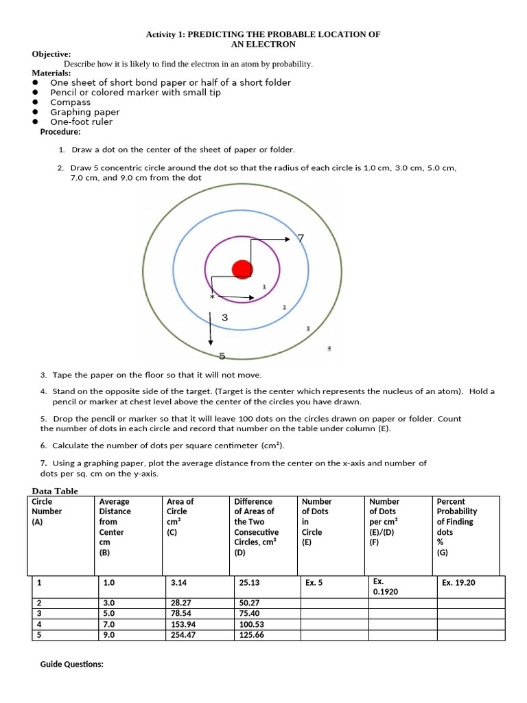 Q2 Act1 Predicting Probable Location of An Electron | PDF | Physical ...