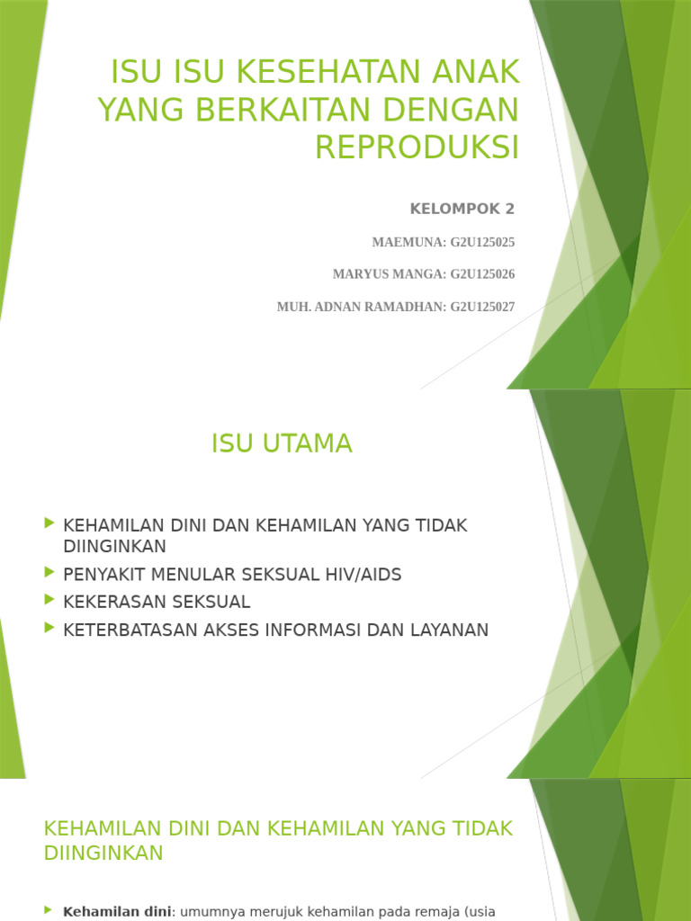 Revisi Isu Isu Kesehatan Anak Yang Berkaitan Dengan Reproduksi | PDF