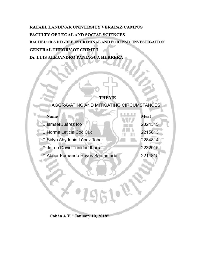Aggravating and Mitigating Circumstances | PDF | Crimes | Crime & Violence