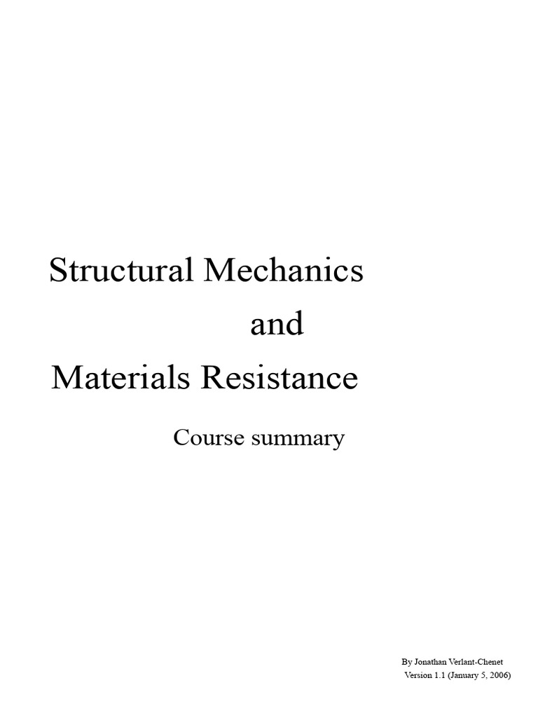 Structural Mechanics Course Overview | PDF | Bending | Deformation ...