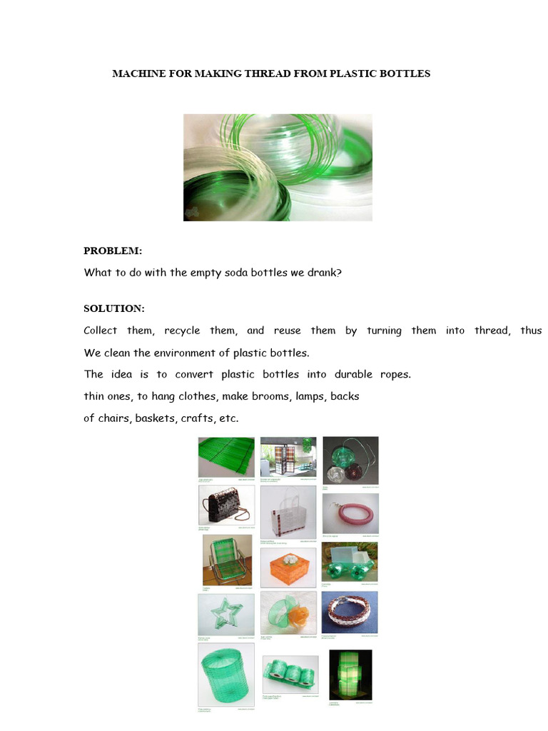 Thread-Making Machine from Bottles | PDF