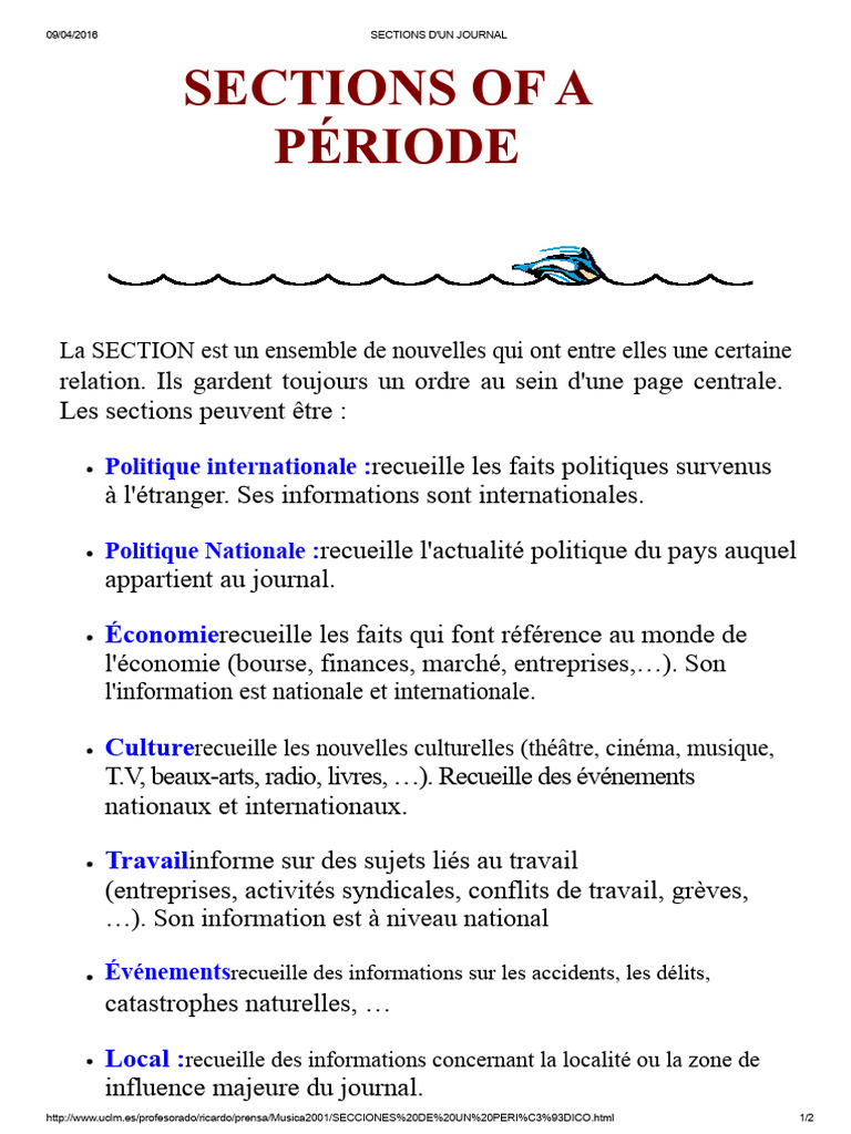 Sections d'un journal : Guide complet | PDF | Science | Économie