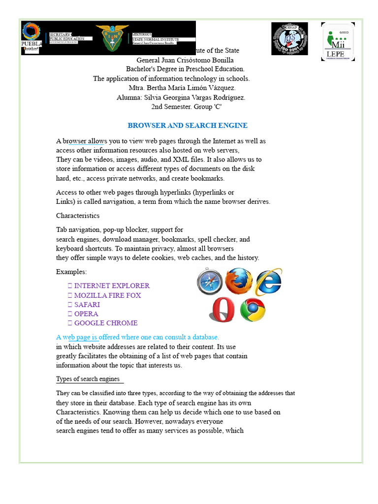 Browser vs. Search Engine Explained | PDF | World Wide Web | Internet & Web