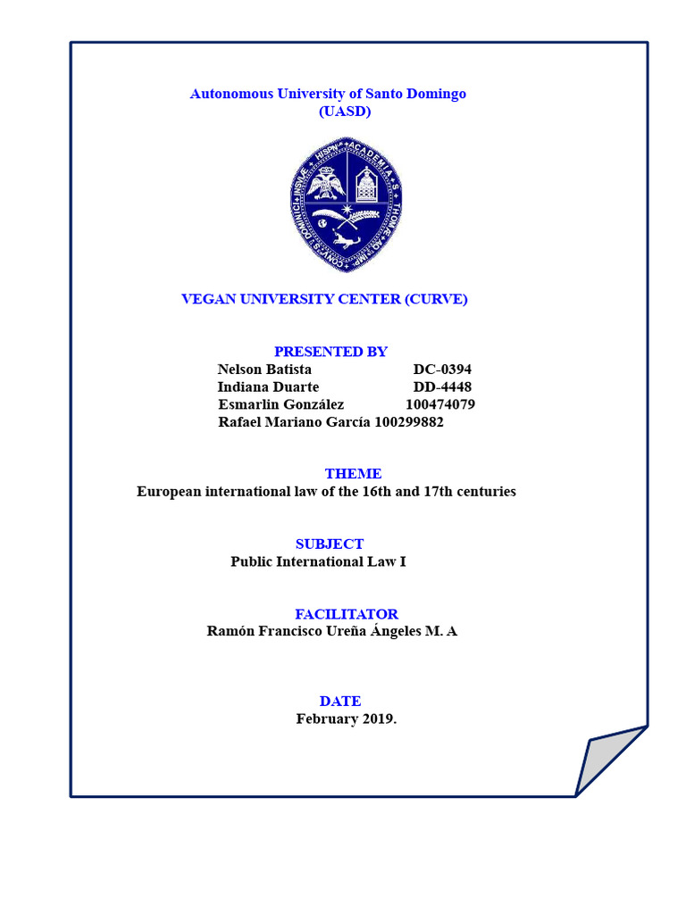 European International Law of The 16th and 17th Centuries | PDF