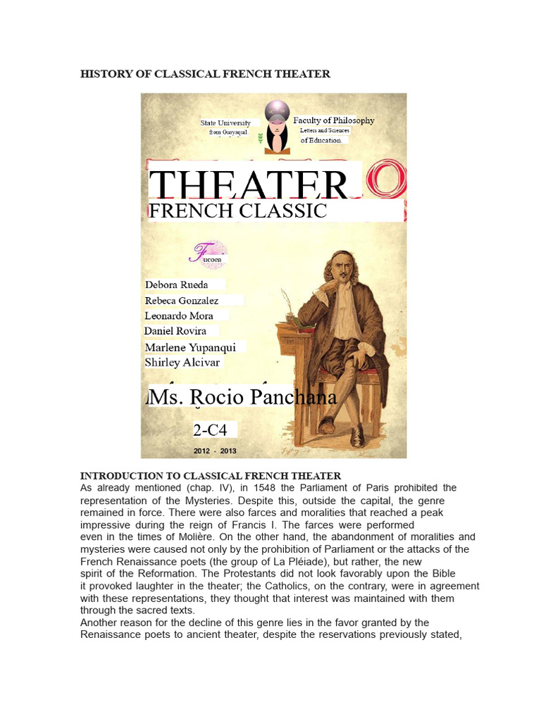 Classical French Theater Overview | PDF | Tragedy | Theatre
