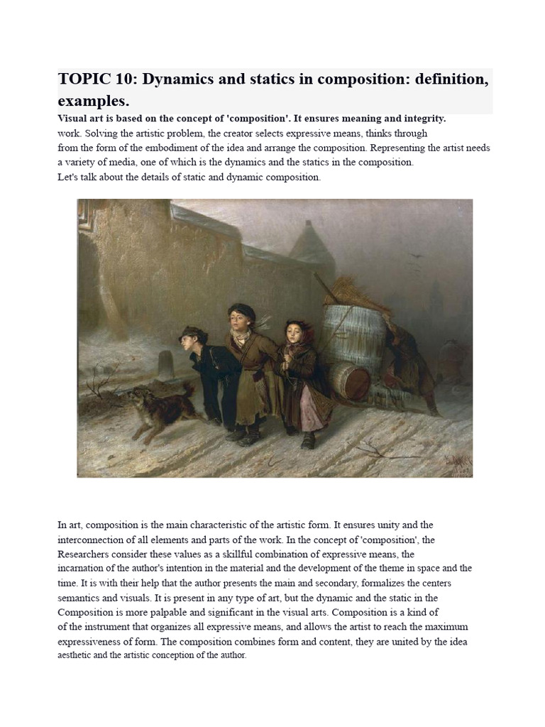TOPIC 10 - Dynamics and Statics in Composition: Definition, Examples | PDF | Composition (Visual ...