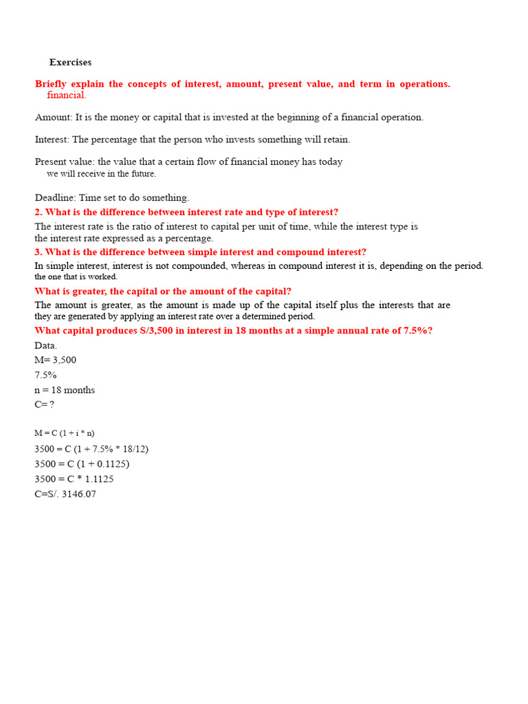 Financial Concepts: Interest and Amounts | PDF | Interest | Present Value