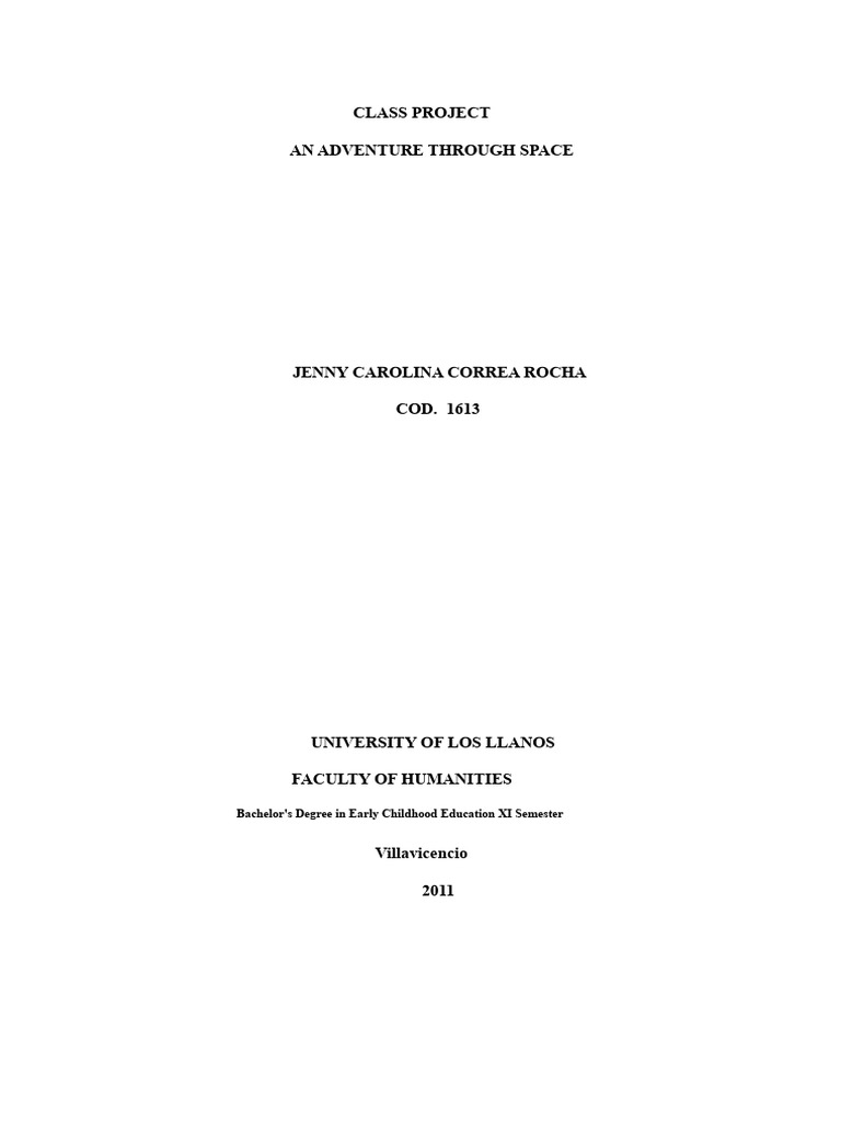 CLASSROOM PEDAGOGICAL PROJECT Universe | PDF | Learning | Behavior ...