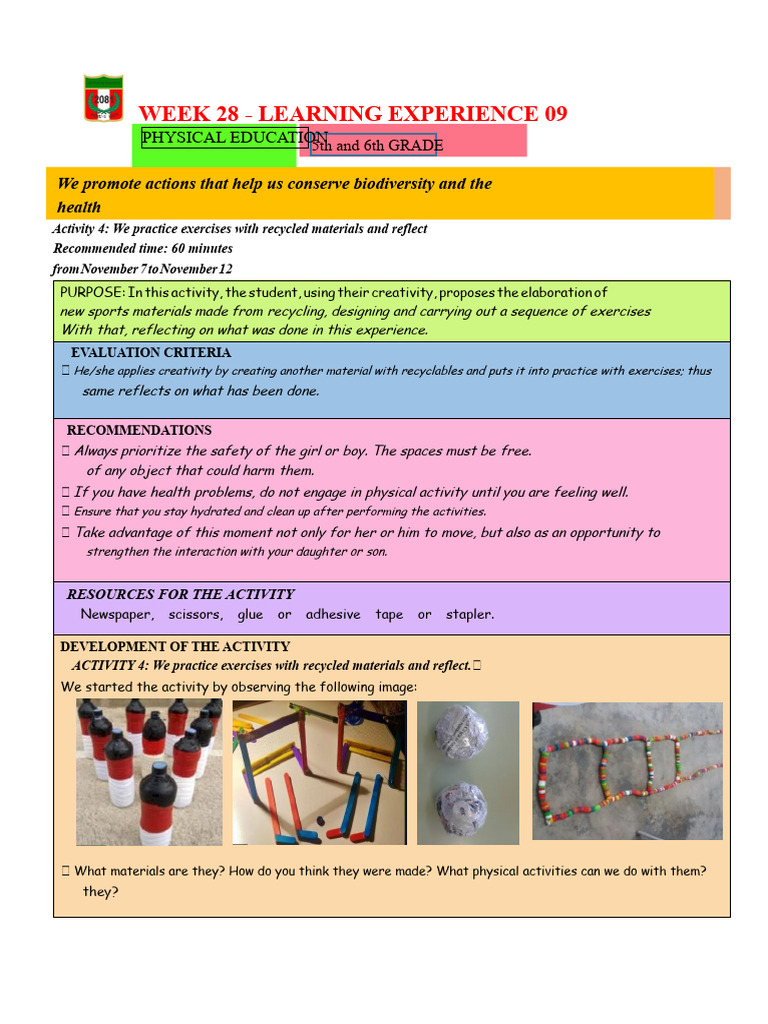 Activ.4 Physical Education | PDF | Recycling | Natural Environment