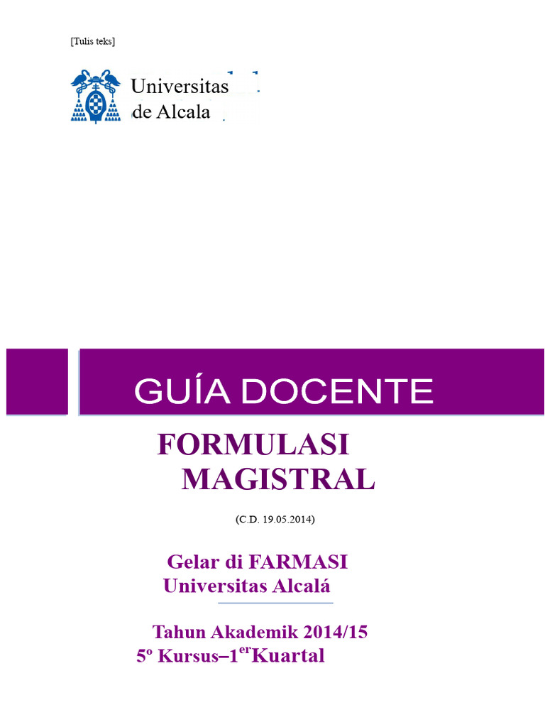 Panduan Formulasi Magistral Farmasi | PDF