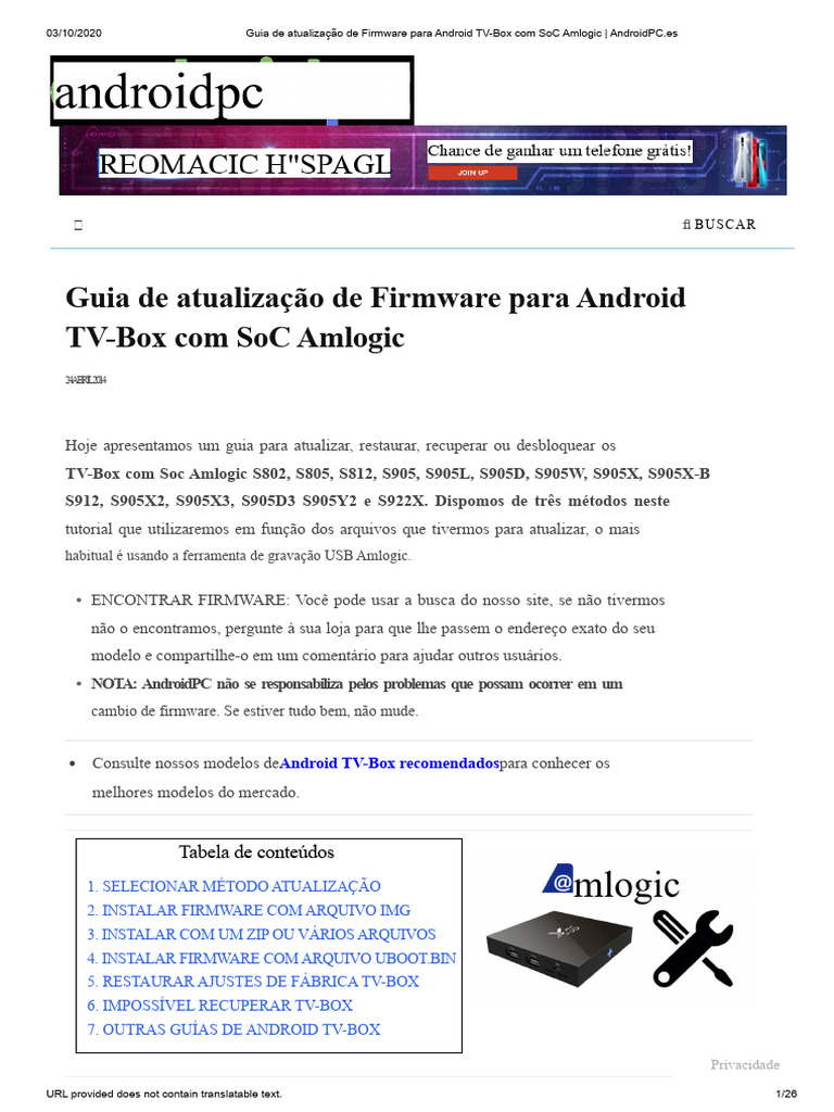 Atualização de Firmware para TV-Box Amlogic | PDF | Android (sistema ...