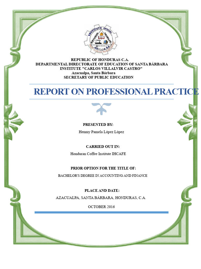 Practice Report | PDF | Honduras | Knowledge