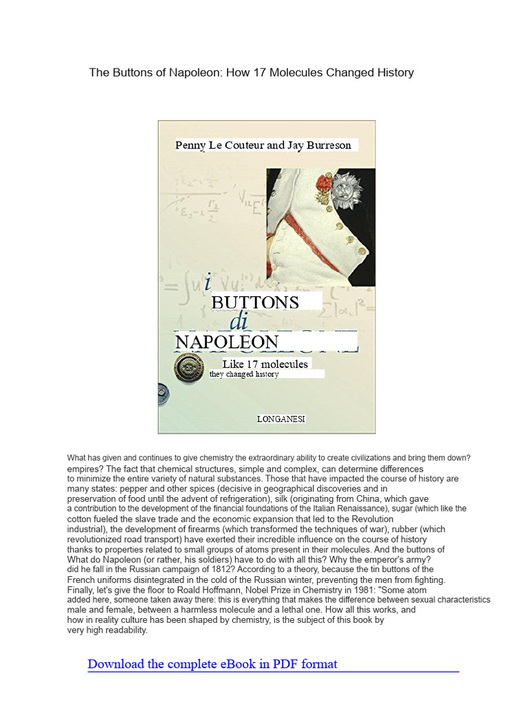 [ DOWNLOAD ] The Buttons of Napoleon How 17 Molecules Changed History ...