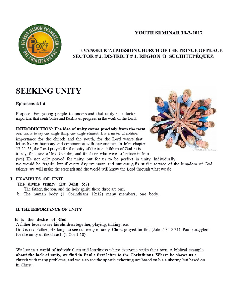 Seeking Unity | PDF | Jesus | First Epistle To The Corinthians